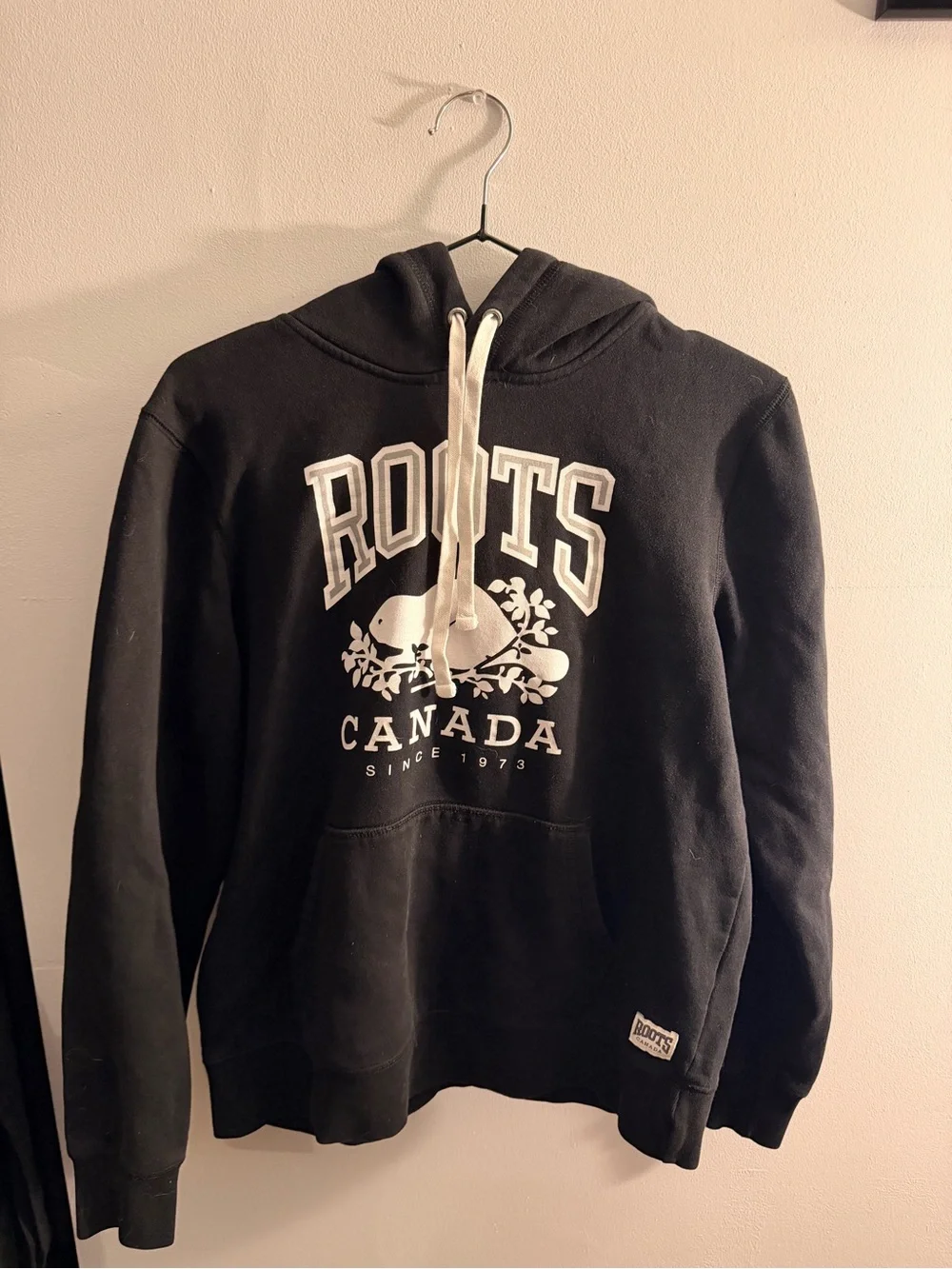 Roots | Tops | Roots Black Hoodie With White Logo | Poshmark